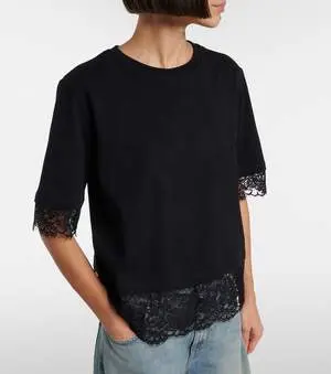 Alexander McQueen Cotton Lace T-shirt