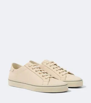 Brunello Cucinelli Leather Lace-up Sneakers - Beige