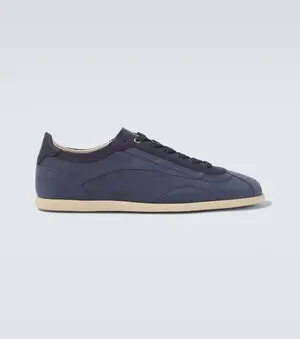 Brunello Cucinelli Leather Lace Up Sneakers - Blue