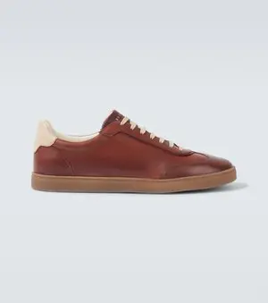 Brunello Cucinelli Leather Lace-up Sneakers - Brown