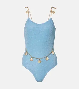 Oseree Lumière Embellished Swimsuit - Blue