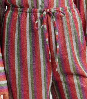 Oseree Lumière Striped Wide-leg Pants