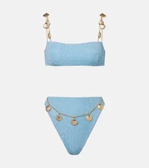 Oseree Lumière Embellished Bikini - Blue