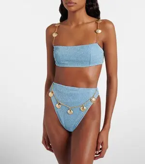 Oseree Lumière Embellished Bikini - Blue