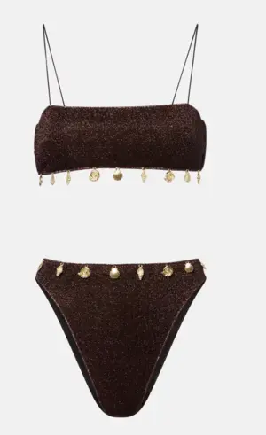 Oseree Lumière Embellished Bikini - Brown