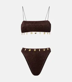 Oseree Lumière Embellished Bikini - Brown
