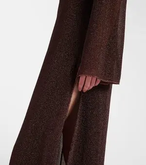Oseree Lumière Ring-detail Kaftan - Brown
