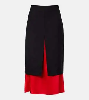 RÓHE Layered Wool Midi Skirt