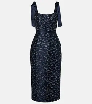 MARKARIAN Acacia Floral Brocade Corset Dress - Blue