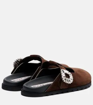 ROGER VIVIER Slidy Viv' Suede Mules