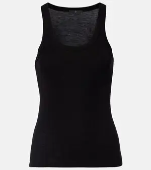 RÓHE Ribbed-knit Wool Tank Top - Black