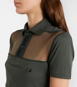 Coperni Paneled Cotton-blend Polo Shirt - Green
