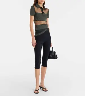Coperni Paneled Cotton-blend Crop Top - Green