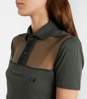 Coperni Paneled Cotton-blend Crop Top - Green