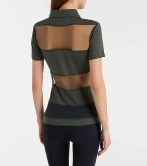 Coperni Paneled Cotton-blend Crop Top - Green