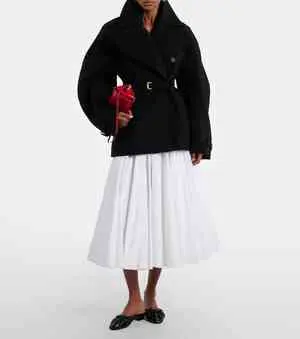 HERBERT LEVINE Gather Around Ruched Leather Mules - Black