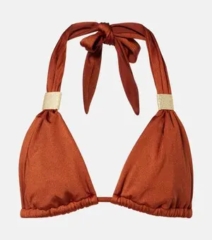 Heidi Klein Uzes Embellished Bikini Top - Brown
