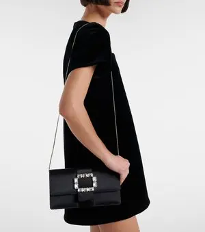Manolo Blahnik Maycapjou Satin Clutch - Black