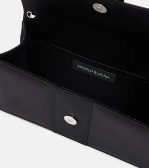 Manolo Blahnik Maycapjou Satin Clutch - Black