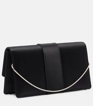 Manolo Blahnik Maycapjou Satin Clutch - Black