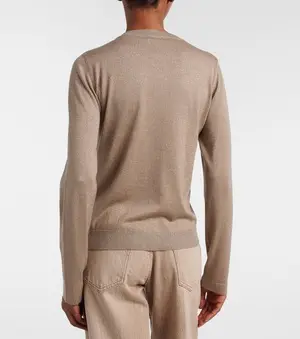 Brunello Cucinelli Cashmere-blend Lamé Cardigan - Brown