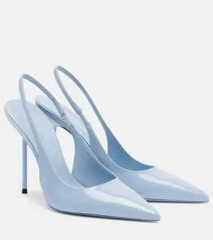 Paris Texas Lidia 105 Patent Leather Slingback Pumps - Blue