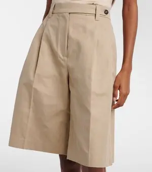 Brunello Cucinelli Cotton And Linen Shorts - Beige