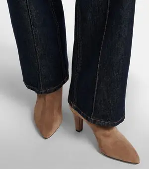 Paris Texas Elsa 75 Suede Ankle Boots - Beige