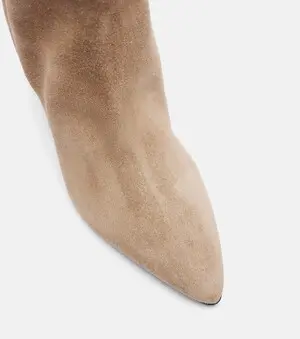 Paris Texas Elsa 75 Suede Ankle Boots - Beige
