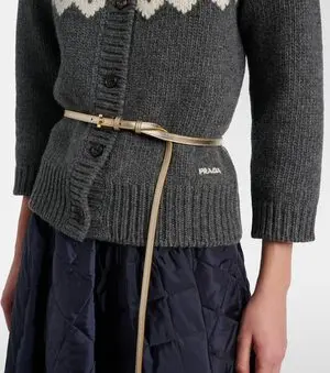 Prada Metallic Leather Belt