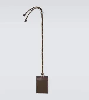 Prada Speedrock Re-nylon Card Case With Strap - Brown