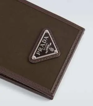 Prada Speedrock Re-nylon Card Case With Strap - Brown