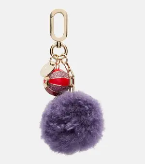 CHRISTIAN LOUBOUTIN Leather-trimmed Bag Charm - Purple