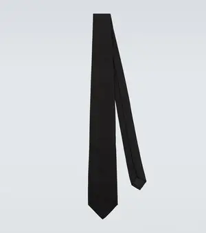 Prada Silk Satin Standard Neck Tie - Black
