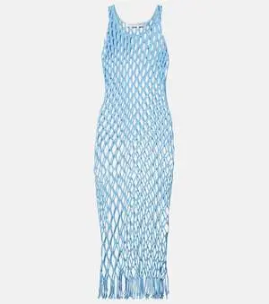 Christopher Esber Knitted Mesh Beach Dress - Blue