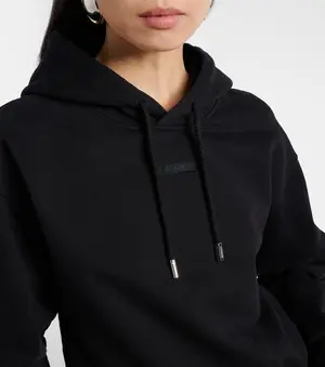 Jacquemus Logo Cotton Jersey Hoodie - Black