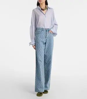 Dries Van Noten Printed Wide-leg Jeans