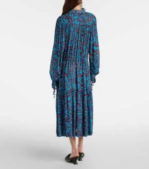 Dries Van Noten Printed Ruffled Shirt Dress