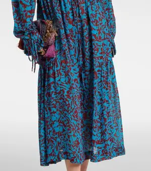 Dries Van Noten Printed Ruffled Shirt Dress