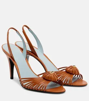 Valentino Garavani Royal 85 Leather Slingback Sandals - Brown