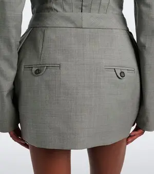 Magda Butrym Wool Miniskirt - Grey