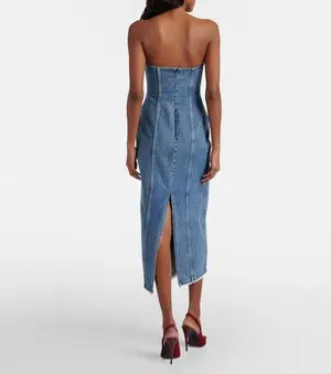 Magda Butrym Strapless Denim Bustier Dress
