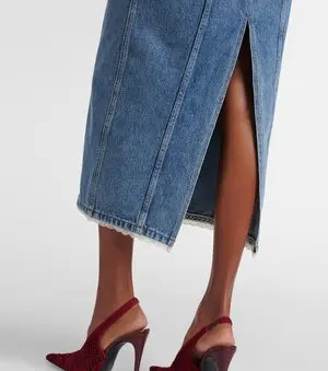 Magda Butrym Strapless Denim Bustier Dress