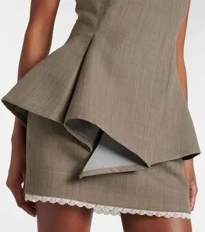 Magda Butrym Asymmetric Peplum Wool Top