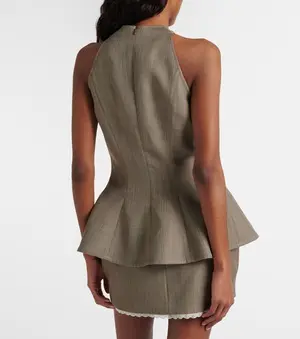 Magda Butrym Asymmetric Peplum Wool Top