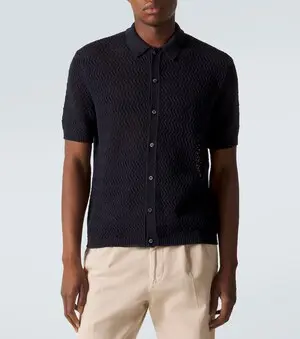 Ralph Lauren Purple Label Chevron Cotton Polo Shirt