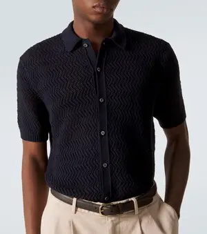 Ralph Lauren Purple Label Chevron Cotton Polo Shirt