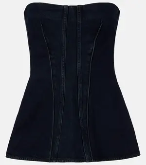 AGOLDE Lara Denim Corset - Blue