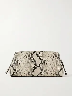 Staud Maude Snake-effect Leather Clutch