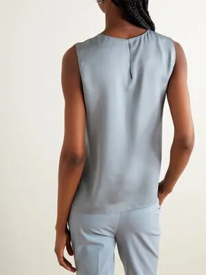 Theory Silk-satin Blouse - Blue